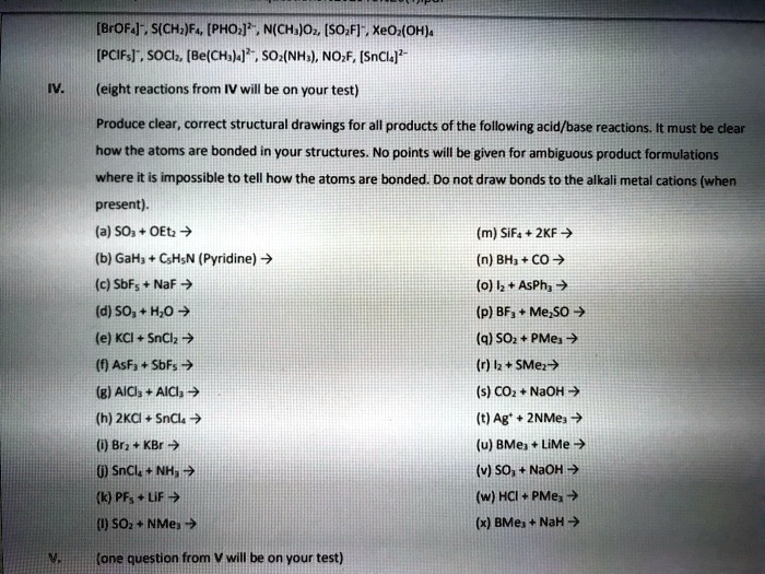 SOLVED: [BrOFA], S(CH3)Fa, (PHO3)? N(CH3) JO3 [SO3F], XeO (OH) [PCIF5 ...