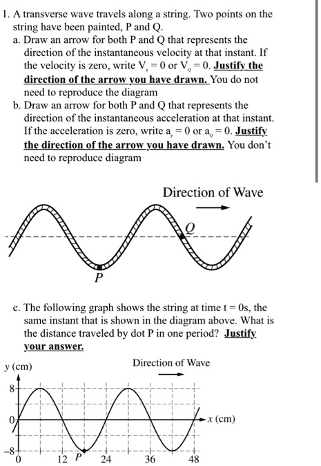 Solved 1 A Transverse Wave Travels Along String Two Points On The