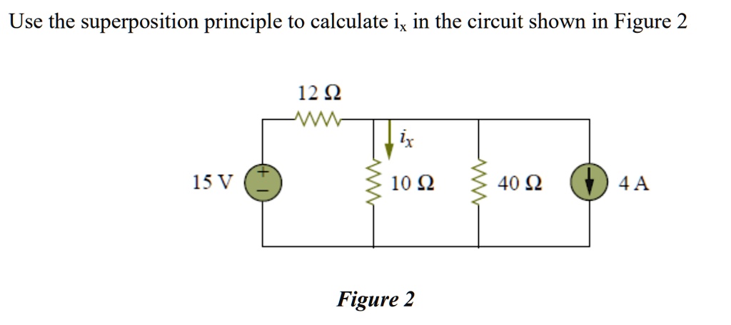 SOLVED: Use the superposition principle to calculate ix in the circuit shown in Figure 2 12 9 WW ...