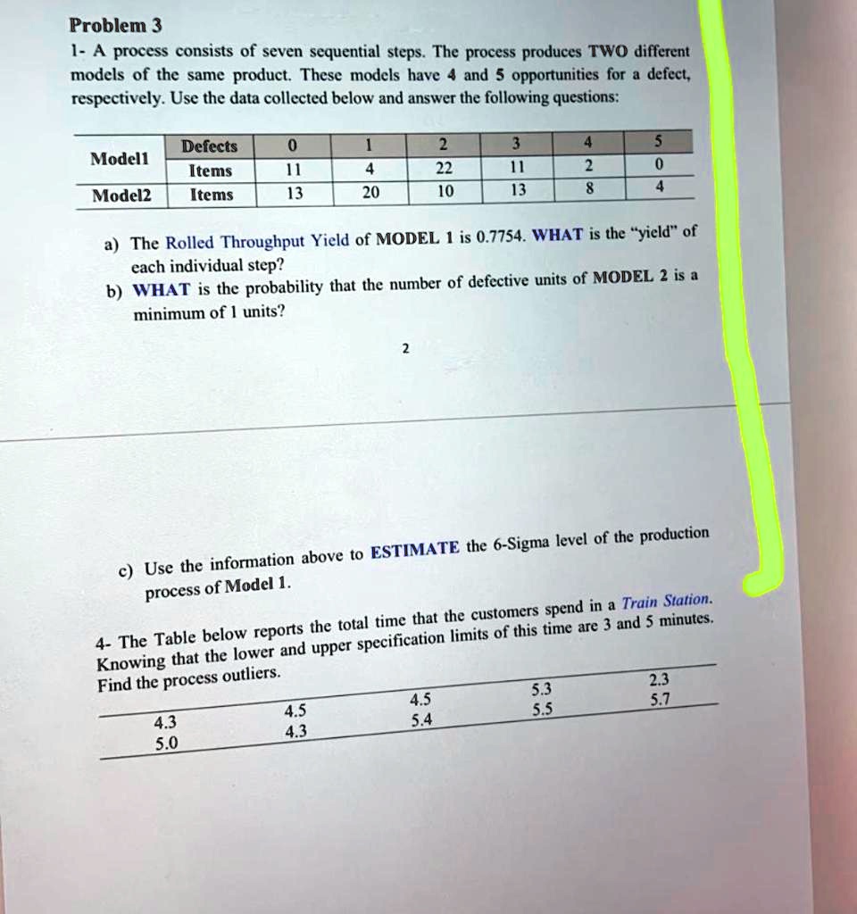 SOLVED:Problem 3 1- A process consists of seven sequential steps. The ...