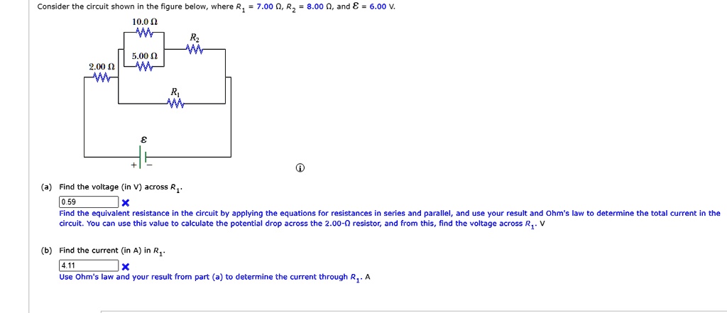 SOLVED: Consider the circuit shown figure below, where R1 7.00 10.0 I2 8.00 0, and 6.00 5.00 (2 ...