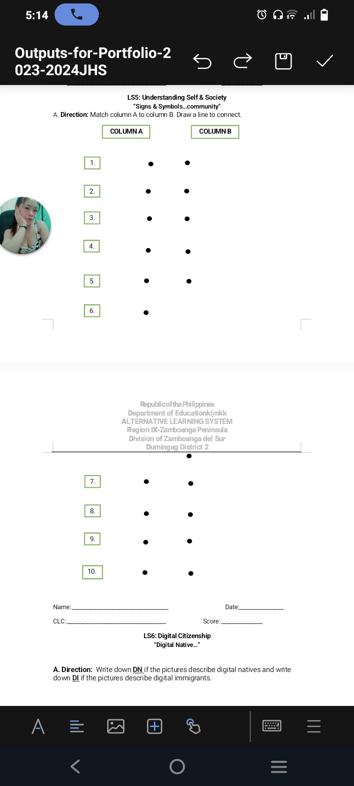 5:14 Outputs-for-Portfolio-2 023-2024JHS LS5: Understanding Self & Society "Signs & Symbols ...