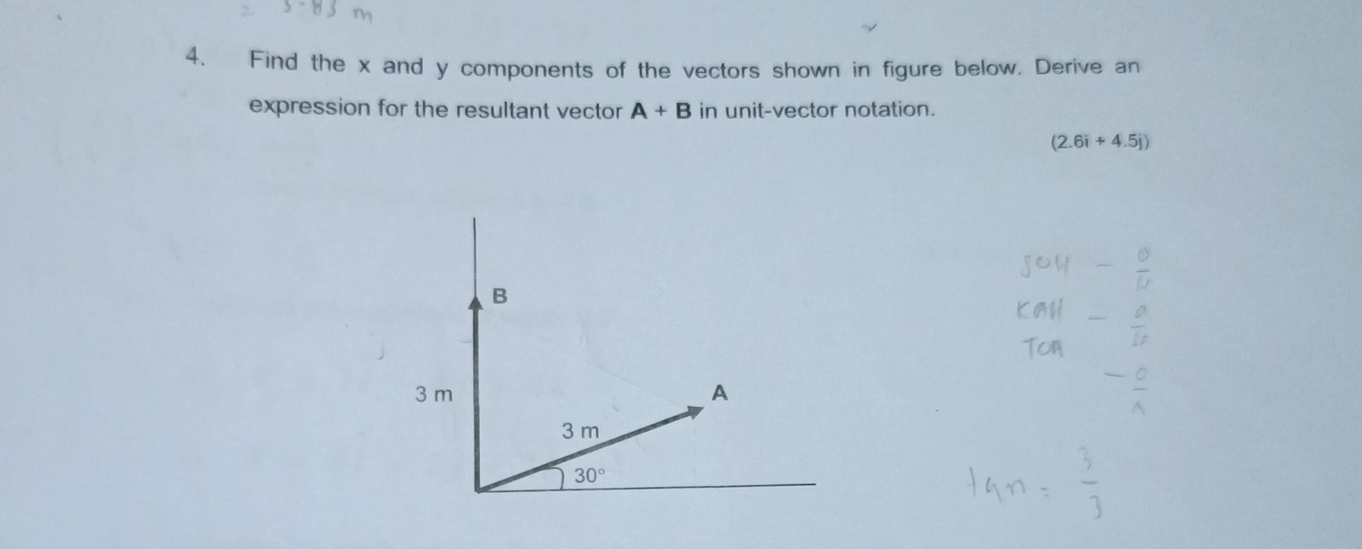 4 Find The X And Y Components Of The Vectors Shown In Figure Below