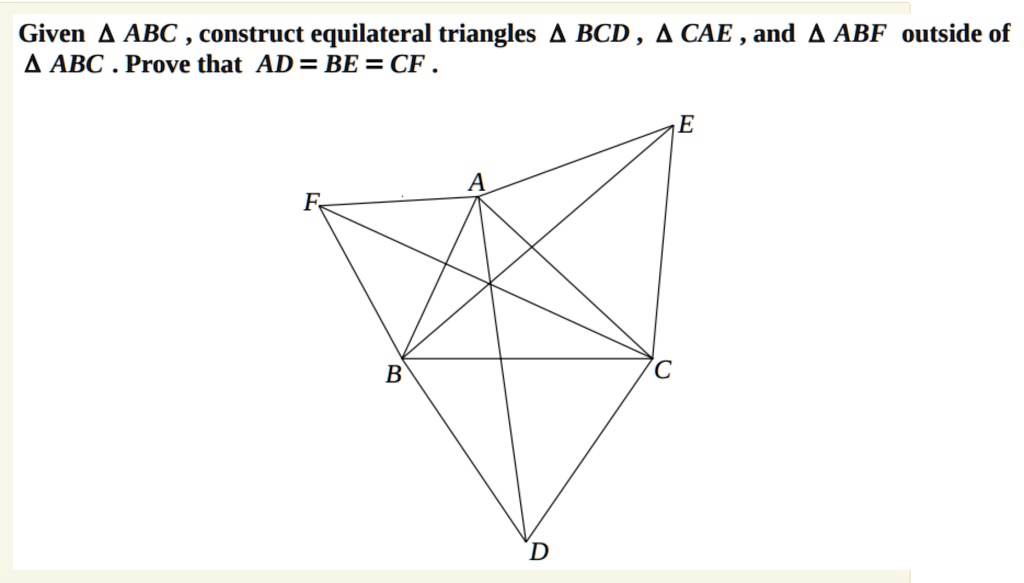 [GET ANSWER] given 4 abc construct equilateral triangles 4 bcd 4 cae ...
