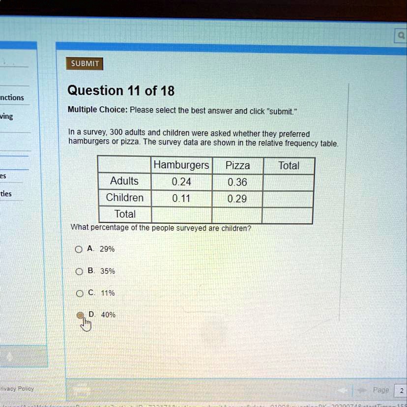 SOLVED: 'In a survey, 300 adults and children were asked whether they ...