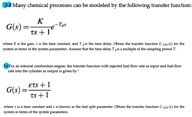 SOLVED: 3.4 Many chemical processes can be modeled by the following ...