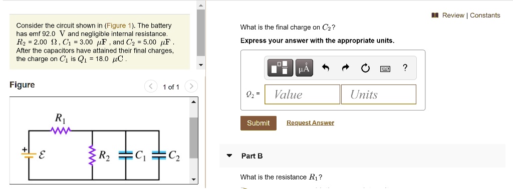 review constants consider the circuit shown figure 1 the battery has emf 920 vand negligible ...