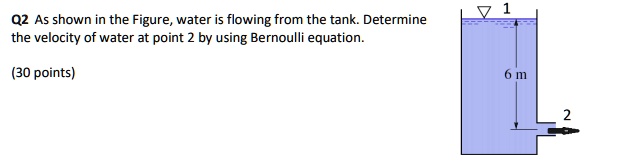 SOLVED: Q2 As shown in the Figure,water is flowing from the tank ... SOLVED: Q2 As shown in the Figure,water is flowing from the tank ...