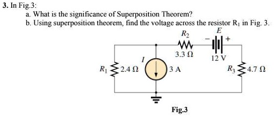 3. In Fig.3: a. What is the significance of Superposition Theorem? b. Using superposition ...