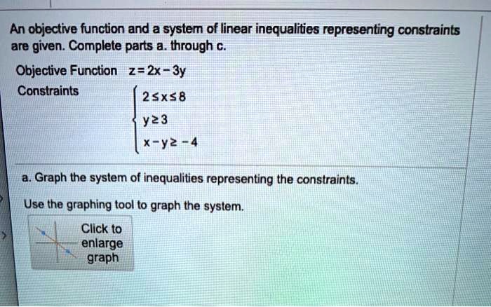 Solved An Objective Function And A System Of Linear Inequalities