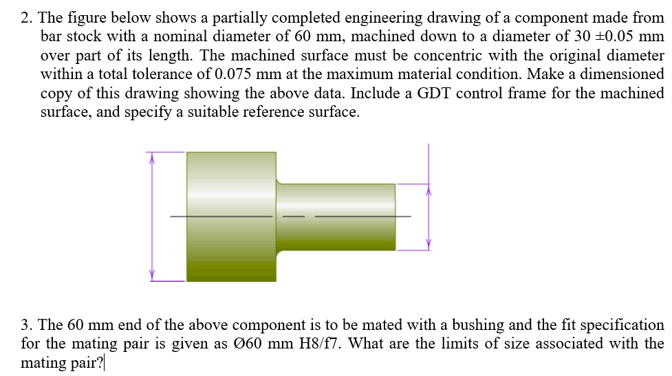 2. The figure below shows a partially completed engineering drawing of ...