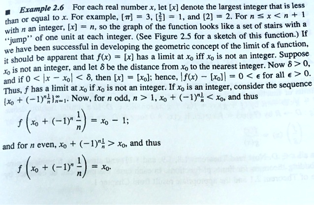 Solved Example 26 For Each Real Number X Let X Denote The Largest Integer That Is Less