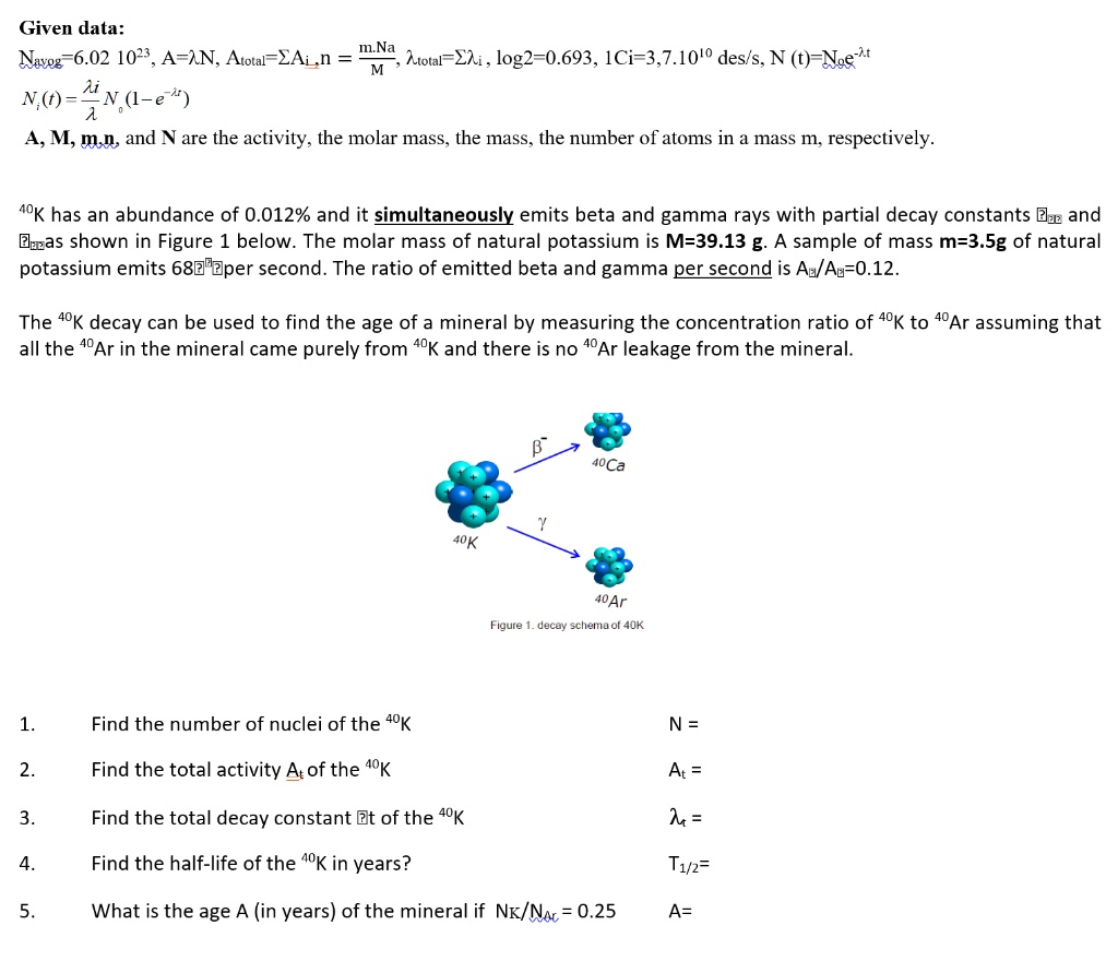 SOLVED: Given data: mNa = 76.02 g/mol, A-AN, Atotal-LAi.n = Atotal-Xli ...