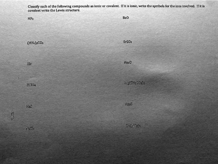 SOLVED: Classily each 0f zho following compounds as Ianic- covalent If ... SOLVED: Classily each 0f zho following compounds as Ianic- covalent If ...
