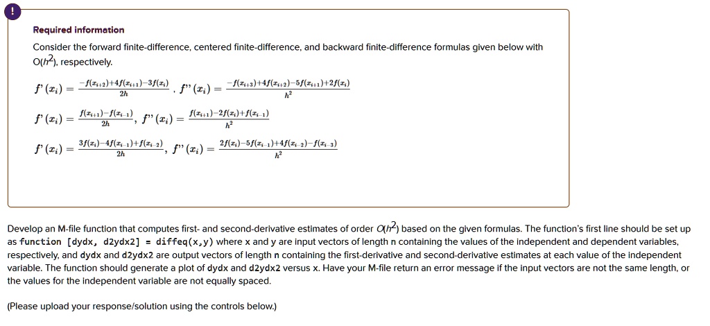 SOLVED: MATLAB please Required information Consider the forward finite ... SOLVED: MATLAB please Required information Consider the forward finite ...
