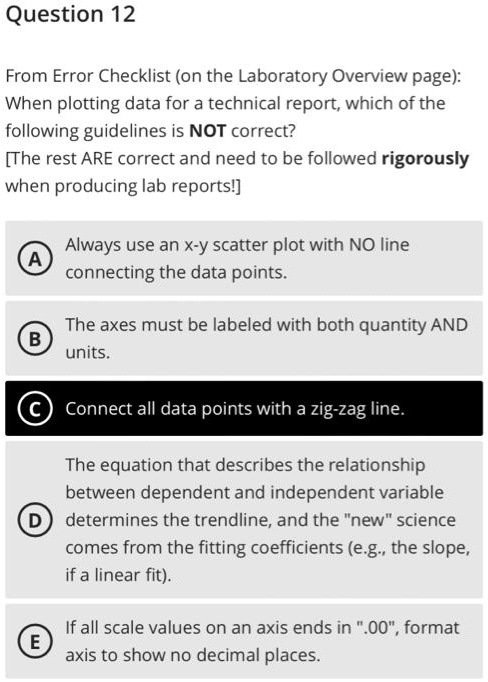 SOLVED: Texts: Question 12 From Error Checklist (on the Laboratory ...