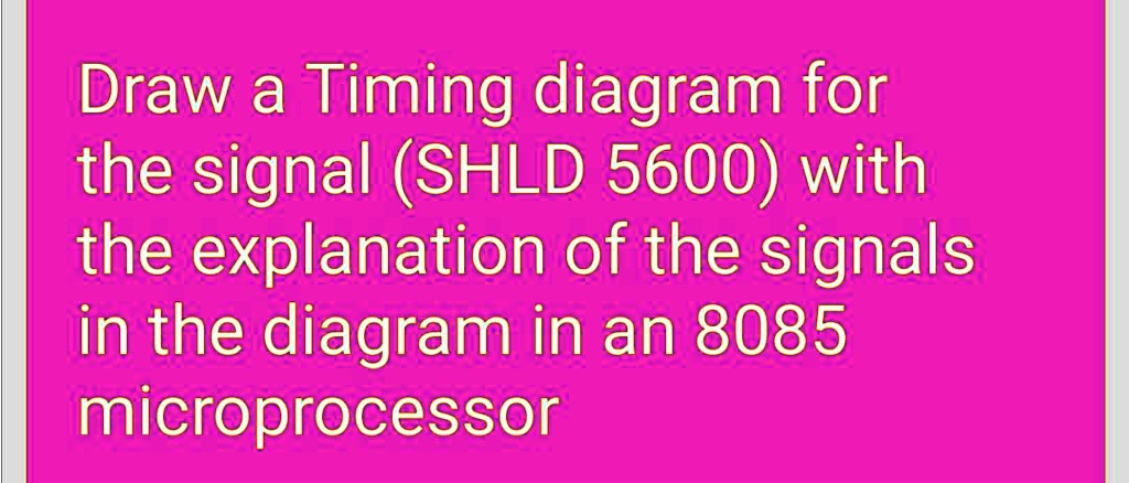 SOLVED: Microprocessor 8085 Draw a timing diagram for the signal (SHLD ...