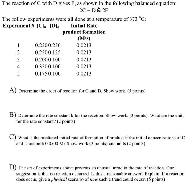 SOLVED:The reaction of C with D gives F as shown in the following ...
