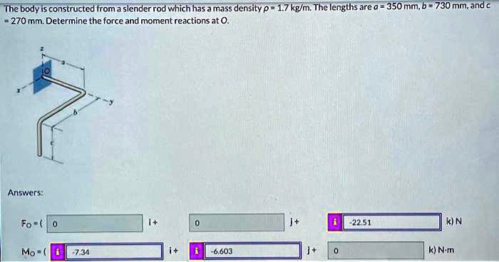 the body is constructed from a slender rod which has mass density p 17 ...