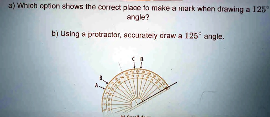 a) Which option shows the correct place to make a mark when drawing a ...