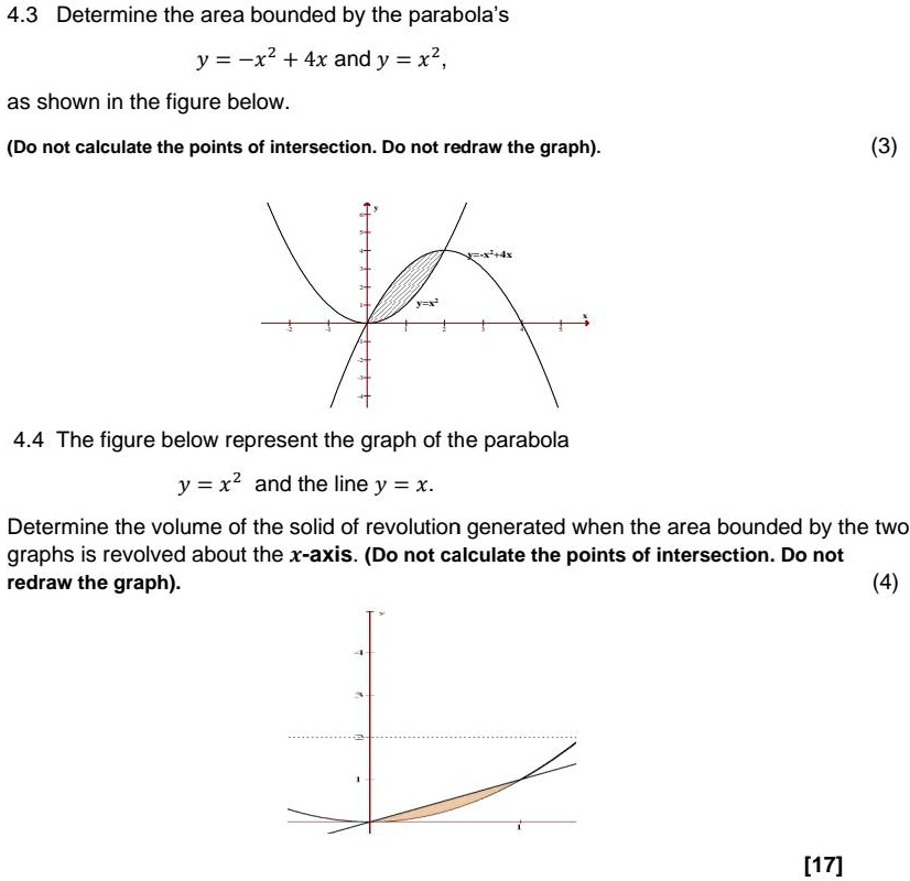 SOLVED: 4.3 Determine the area bounded by the parabola's y = x2 + 4x and y = x2 as shown in the ...