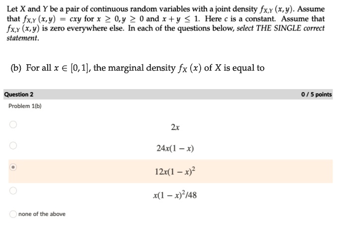 Solved Let Xand Y Be A Pair Of Continuous Random Variables With Joint 0307