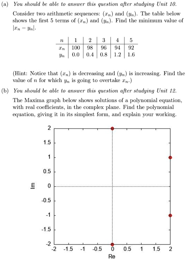SOLVED: (a) You should be able to answer this question after studying Unit 10 Consider two ...
