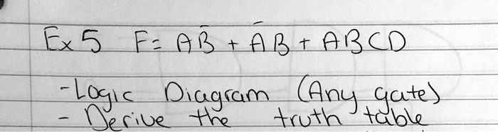 SOLVED: Draw a logic diagram and derive the truth table for the following boolean function: F ...