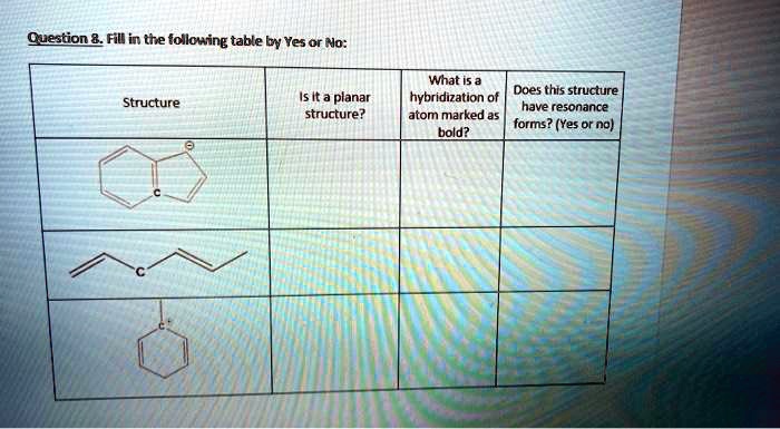 SOLVED: Quettion Fill in tte tollowing table by Yes or No: What I5 a ...