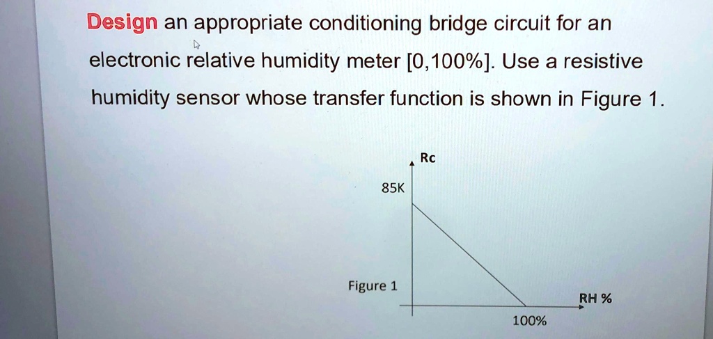 SOLVED: Design an appropriate conditioning bridge circuit for an electronic relative humidity ...