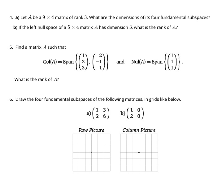 SOLVED: I would like to have a detailled corection of the following exercises. 4. a) Let A be a ...