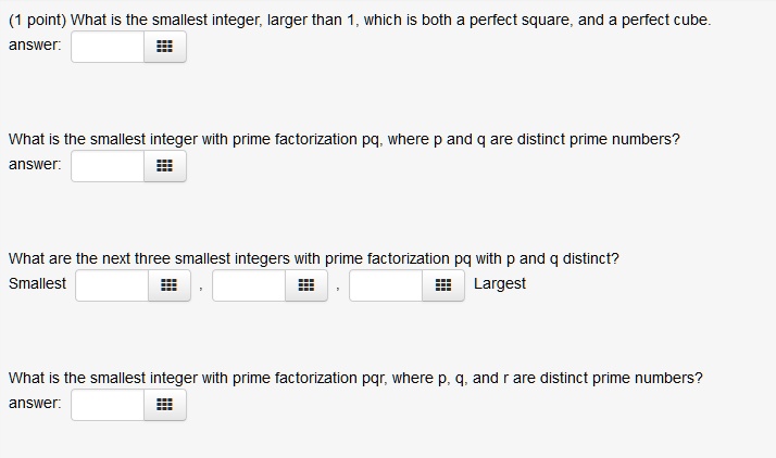 1 Point What Is The Smallest Integer Larger Than 1 Which Is Both A Perfect Square And A