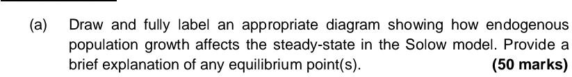 SOLVED: (a) population growth affects the steady-state in the Solow ...