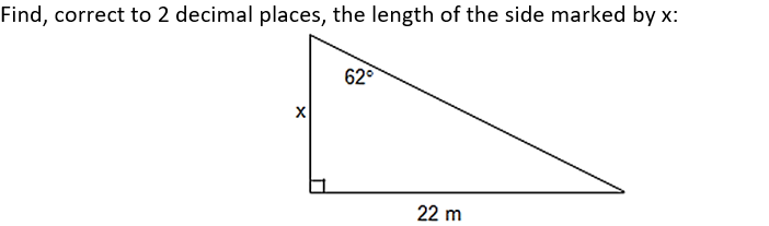 SOLVED: Find, correct to 2 decimal places, the length of the side marked by x