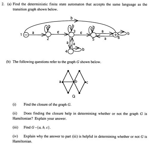 SOLVED: (a) Find the deterministic finite state automaton thaC accepts transition graph shown ...