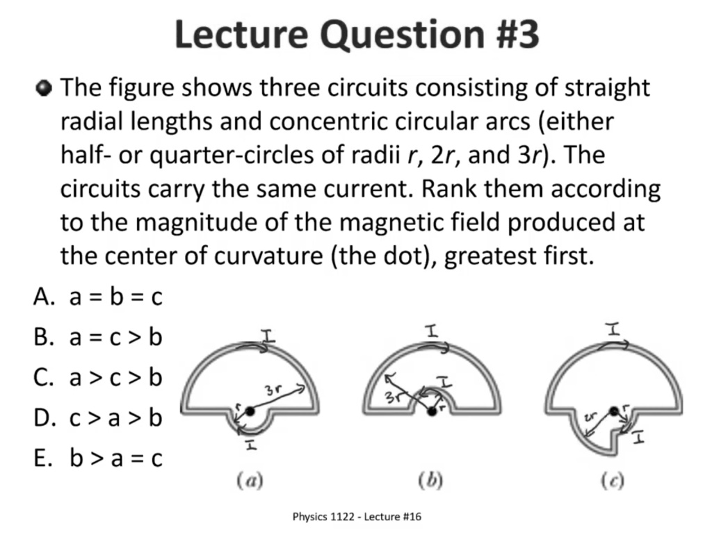 lecture question 3 the figure shows three circuits consisting of straight radial lengths and ...