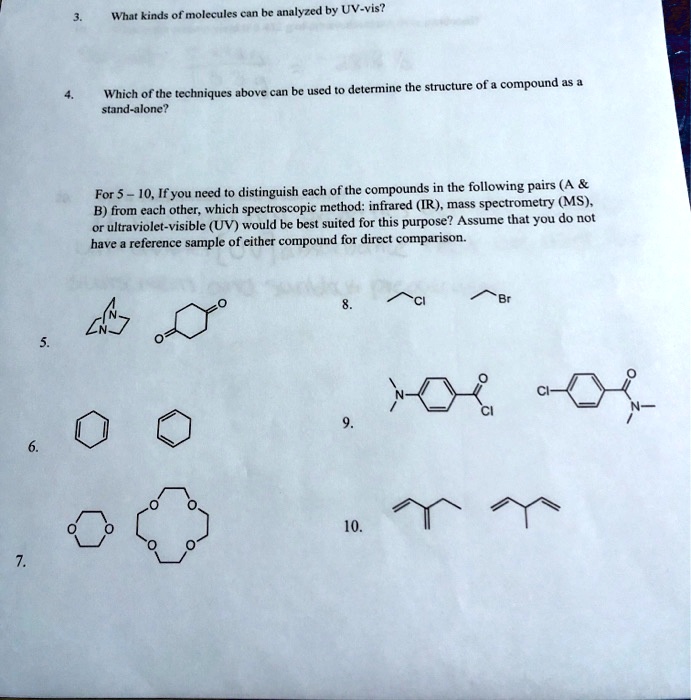 SOLVED: What kinds of molecules can analyzed by UV-vis? Which ofthe ...