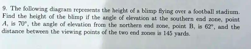 SOLVED: The following diagram represents the height of blimp fying over ...