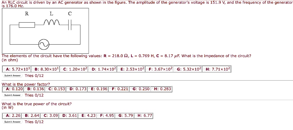 SOLVED:3R8c C circuit is driven by an AC generator as shown in the ...