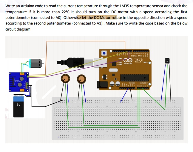 SOLVED: Write an Arduino code to read the current temperature through the LM35 temperature ...