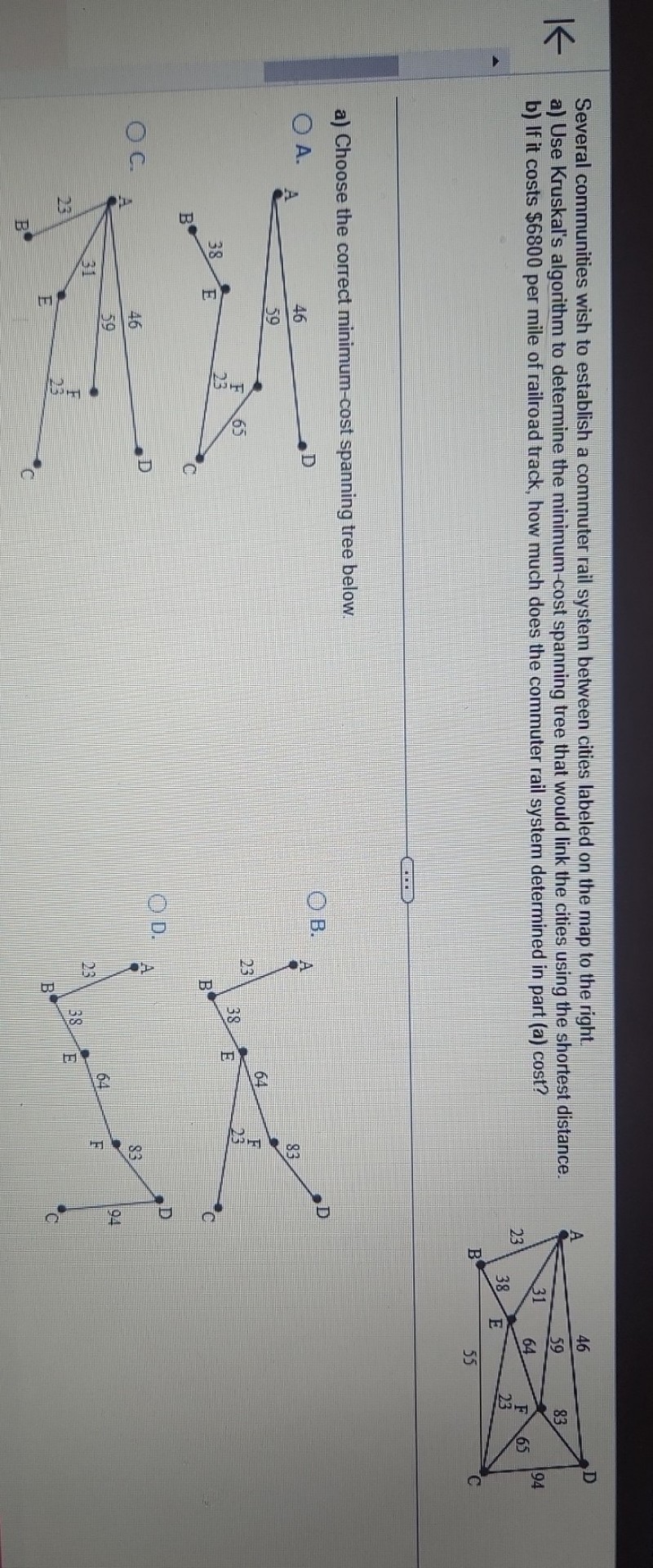Several communities wish to establish a commuter rail system between ...