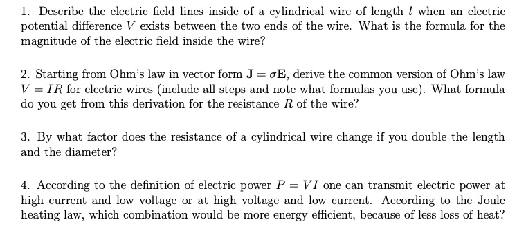 SOLVED: 1. Describe the electric field lines inside of a cylindrical ...