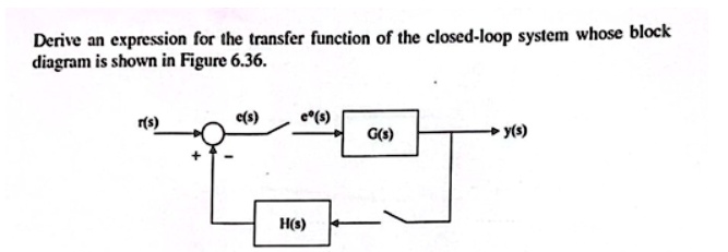 SOLVED: Derive an expression for the transfer function of the closed-loop system whose block ...