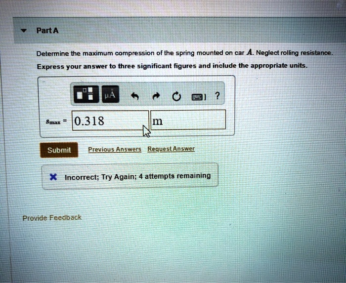 SOLVED: Determine the maximum compression of the spring mounted on car ...