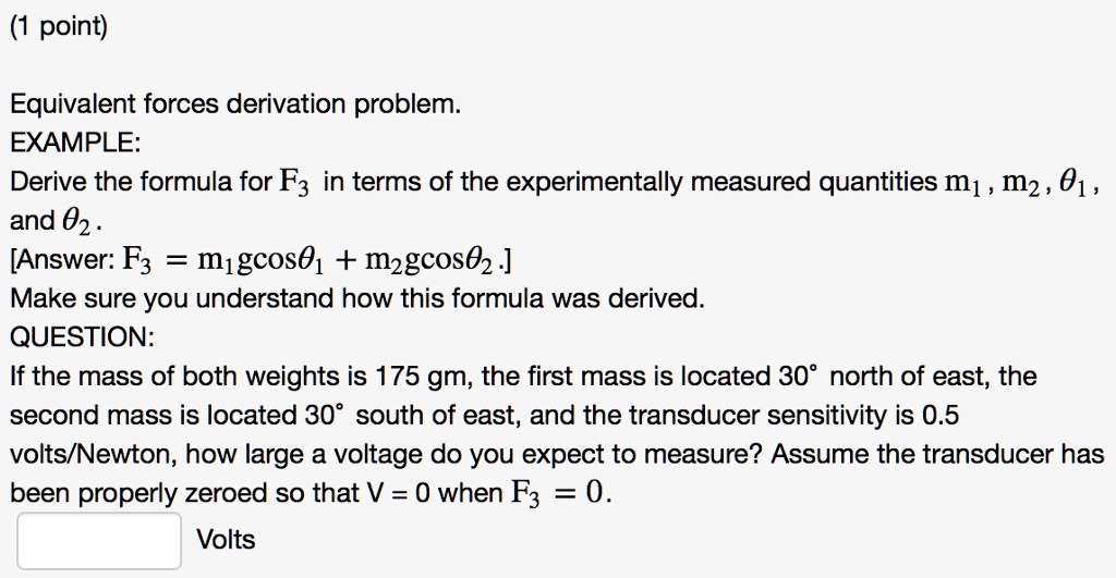 SOLVED: Equivalent forces derivation problem: EXAMPLE: Derive the ...