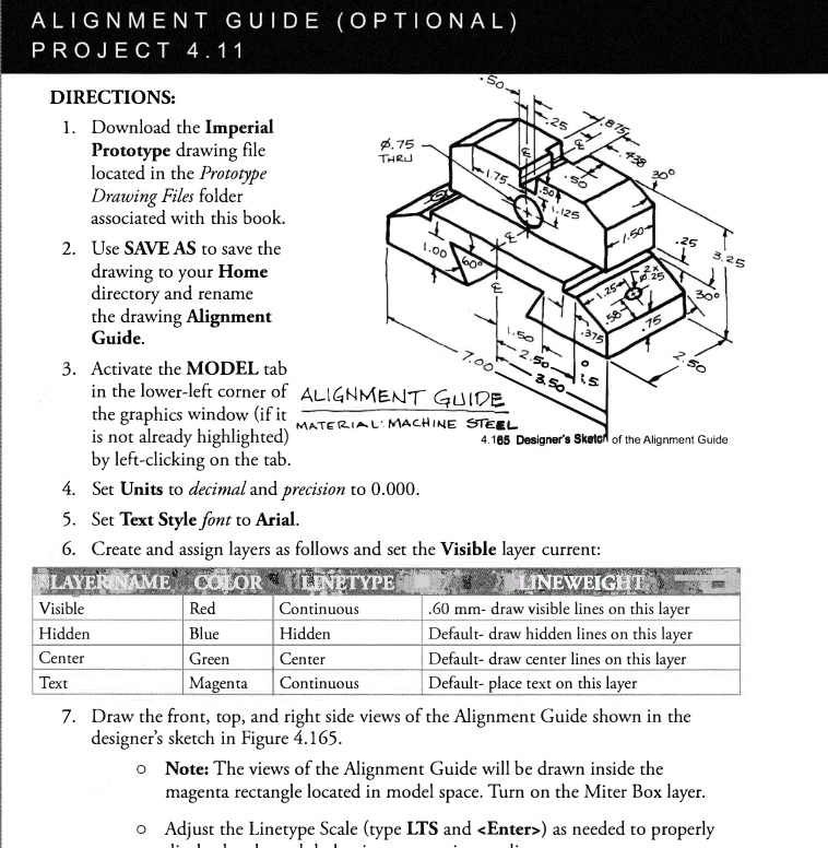 draw the front view right view and top view with dimensions on autocad please ...