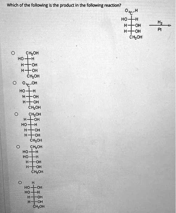 Which of the following is the product in the following reaction ...