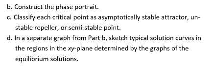 construct the phase portrait classify each critical point as ...