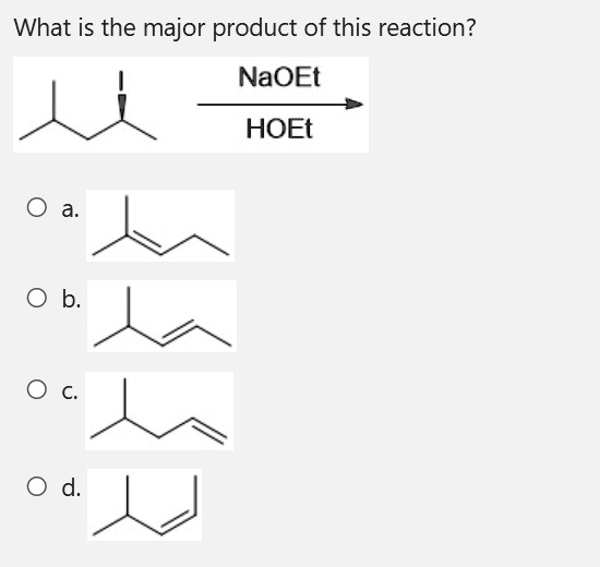 What is the major product of this reaction? NaOEt HOEt