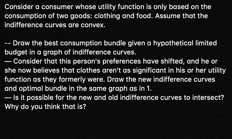 SOLVED: Consider a consumer whose utility function is only based on the consumption of two goods ...